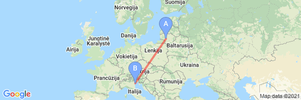Raseiniai - Venecija atstumas | Zemelapis.lt