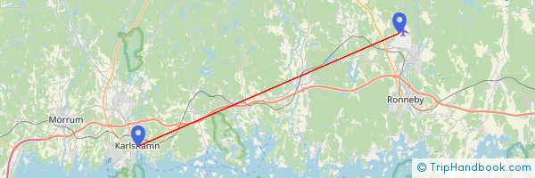 Karlshamnas - Ronneby oro uostas atstumas | Zemelapis.lt