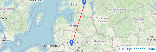 Kaunas - Estija atstumas | Zemelapis.lt