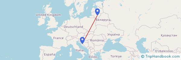Kroatija - Lietuva atstumas | Zemelapis.lt