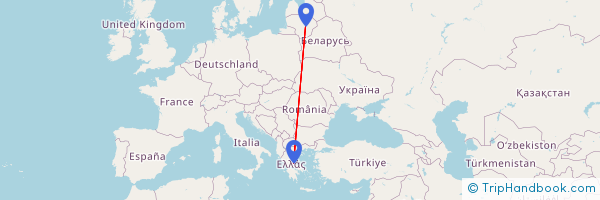 Lietuva - Graikija atstumas | Zemelapis.lt