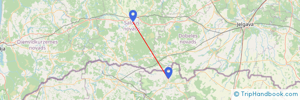 Naujoji Akmenė - Saldus atstumas | Zemelapis.lt
