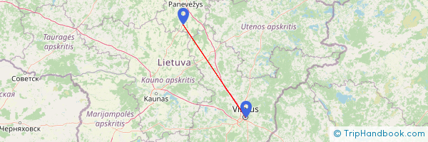 Ramygala - Vilnius atstumas | Zemelapis.lt