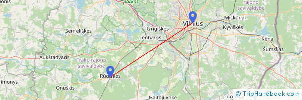 Rūdiškės - Vilnius atstumas | Zemelapis.lt