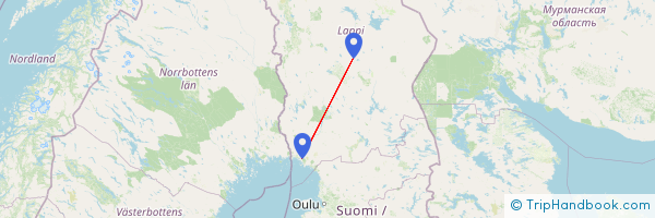 Sodankyla oro uostas - Kemi-Tornio oro uostas atstumas | Zemelapis.lt