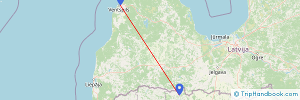 Ventspilis - Naujoji Akmenė atstumas | Zemelapis.lt