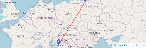 Vilnius - Kroatija atstumas | Zemelapis.lt