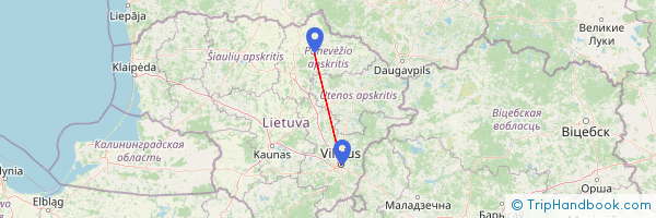 Vilnius - Vabalninkas atstumas | Zemelapis.lt