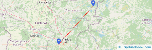 Visaginas - Trakai atstumas | Zemelapis.lt